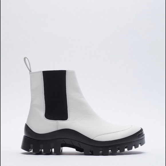 Zara | Shoes | Zara Lug Sole Leather Boot | Poshmark